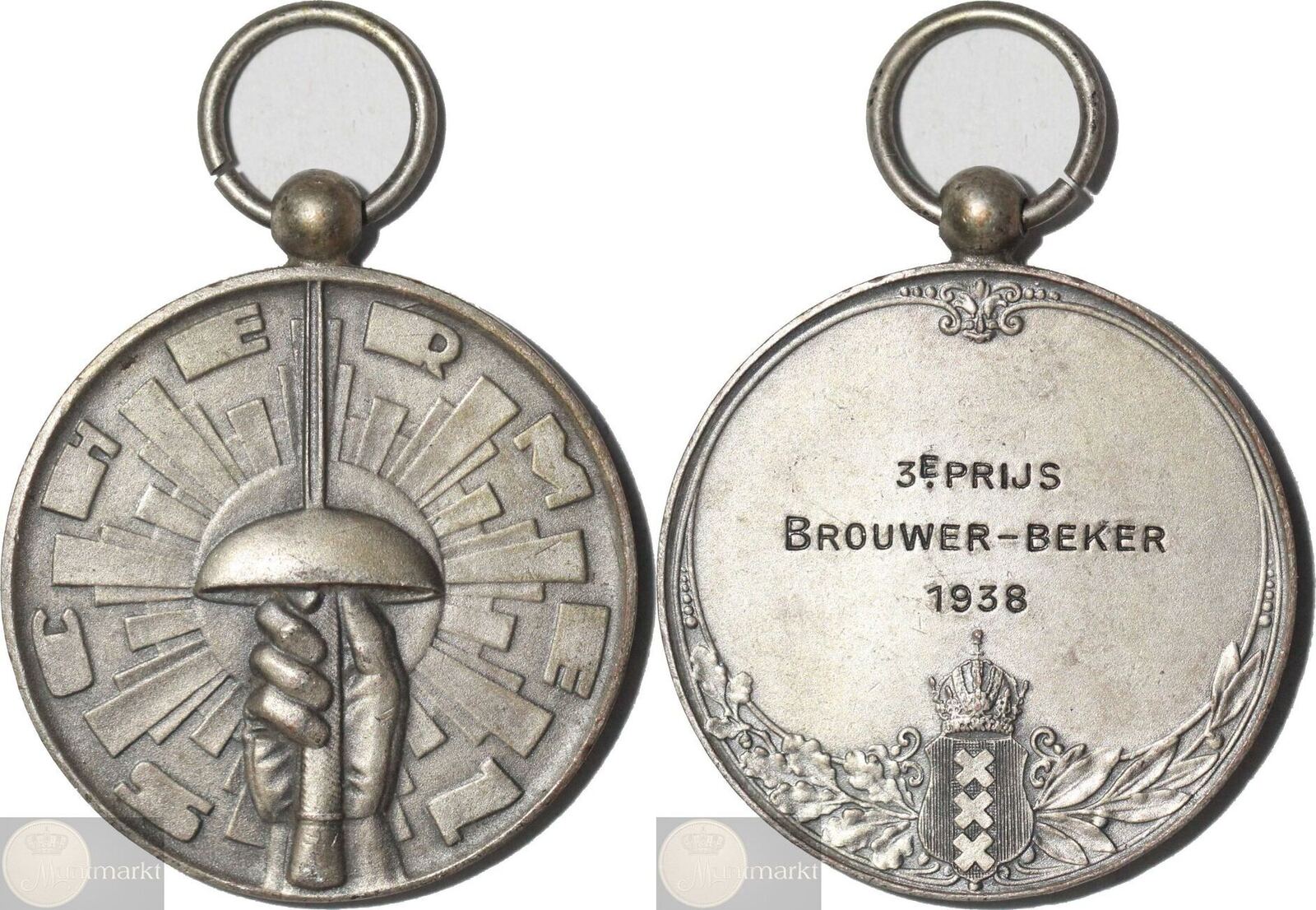 Koninkrijk der Nederlanden Historiepenning 1938 Amsterdam: Prijspenning ...