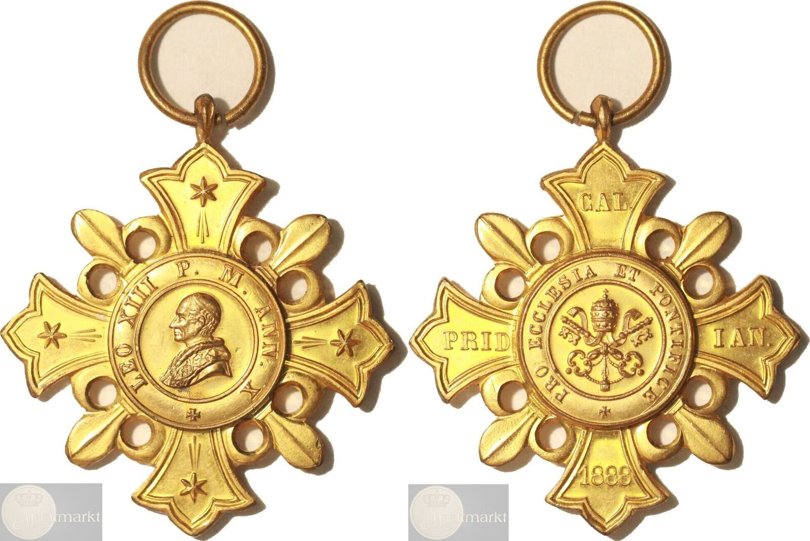 Papal States / Vatican City Pro Ecclesia Et Pontifice 1888 Badge. XF ...