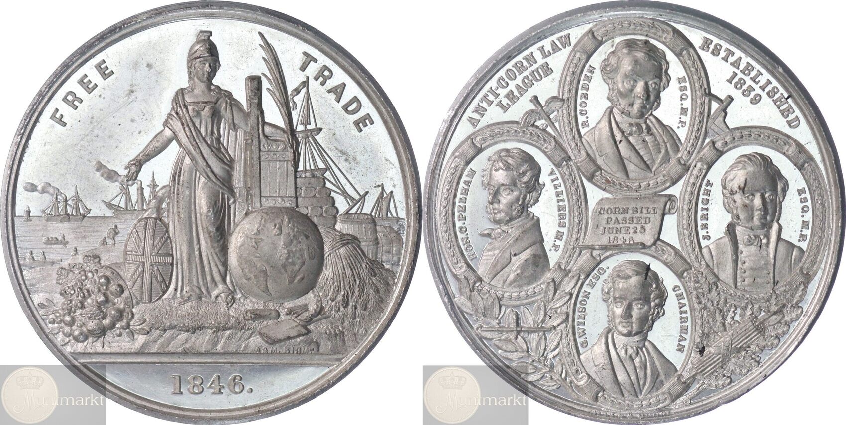 Great-Britain Historical Medal 1846 Free Trade - Repeal of the Grain ...