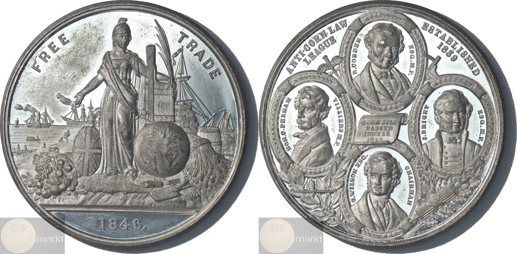 Great-Britain Historical Medal 1846 Free Trade - Repeal of the Grain ...