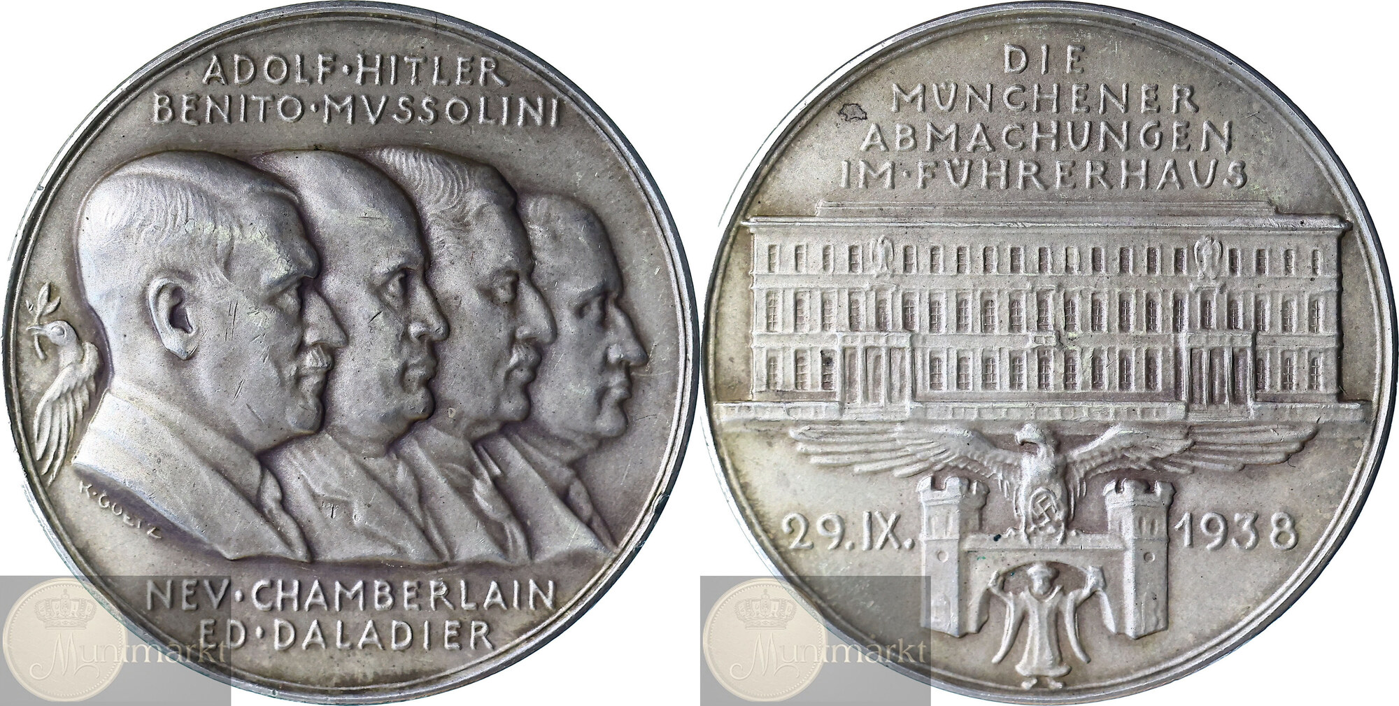 Germany Historical medal 1938 Die Münchener Abmachungen / The Munich ...