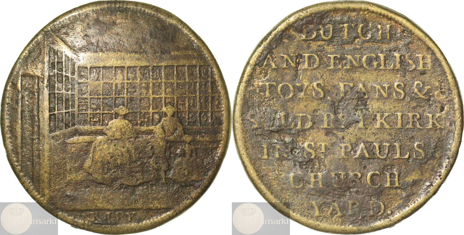 United Kingdom c. 1740-60 Advertising token John Kirk Dutch and English ...