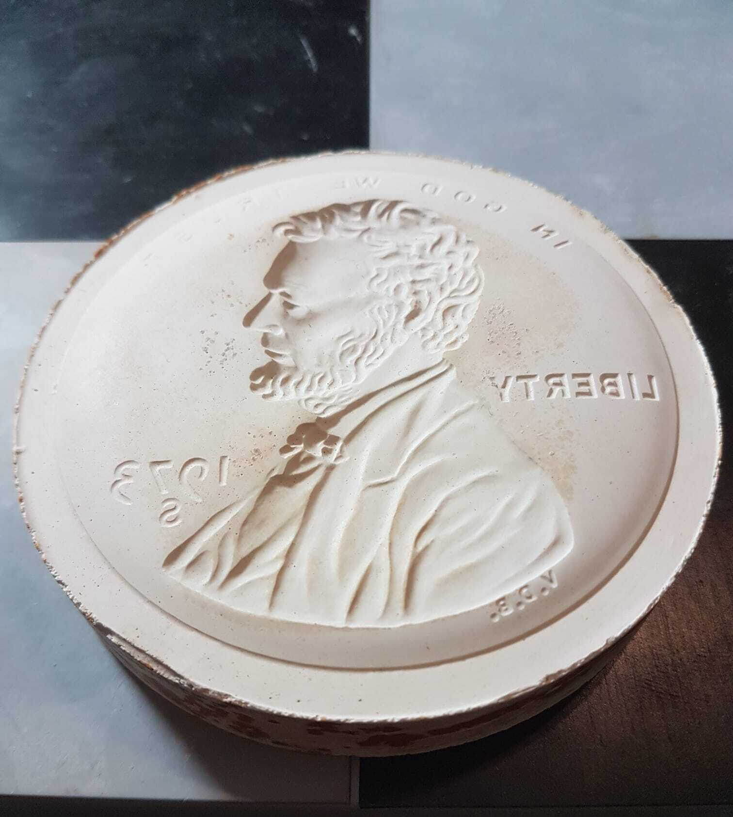 United states of America 1973 Plaster mould for casting large size coin ...