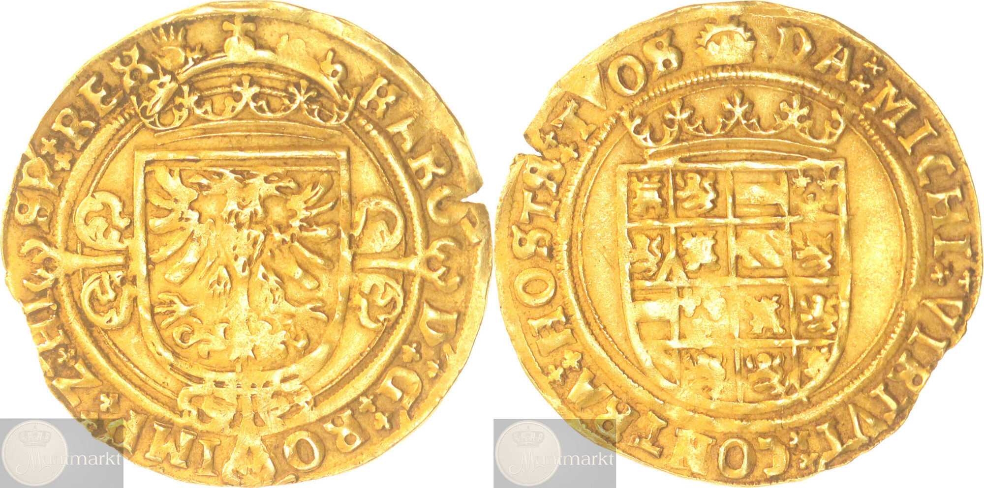 Zuidelijke Nederlanden - Hertogdom Brabant ½ gouden reaal z.j. (1521 ...