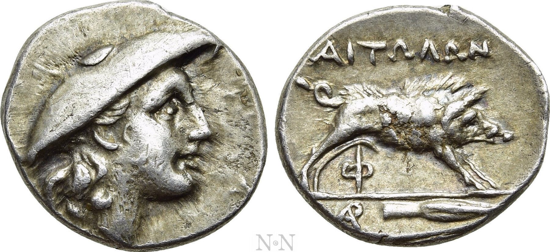 Griechen AITOLIA. Aitolian League. Triobol (Circa 205-150 BC). EF | MA ...