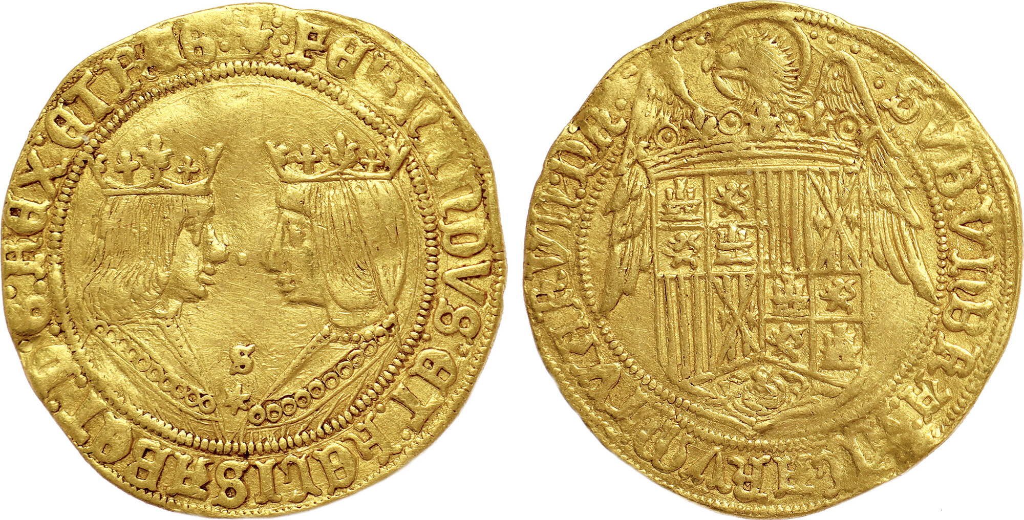 Spain Double Excelentes n.d. (1474-1504) Ferdinand & Isabella - Sevilla ...