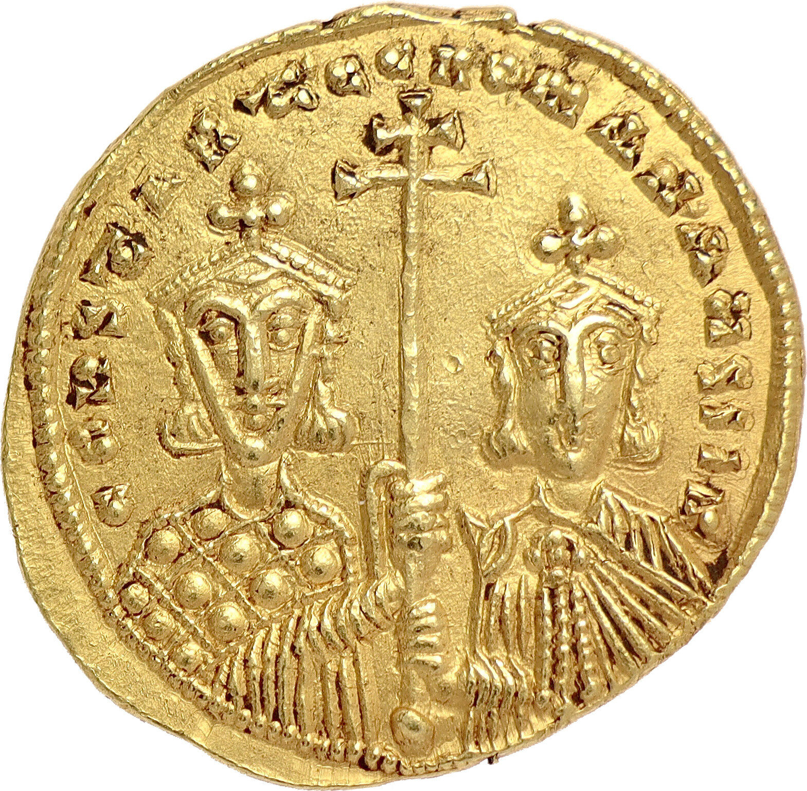 BYZANTINE EMPIRE AV Solidus 945-959 A.D. Constantine VII Porphyrogenitus, with Romanus II ...