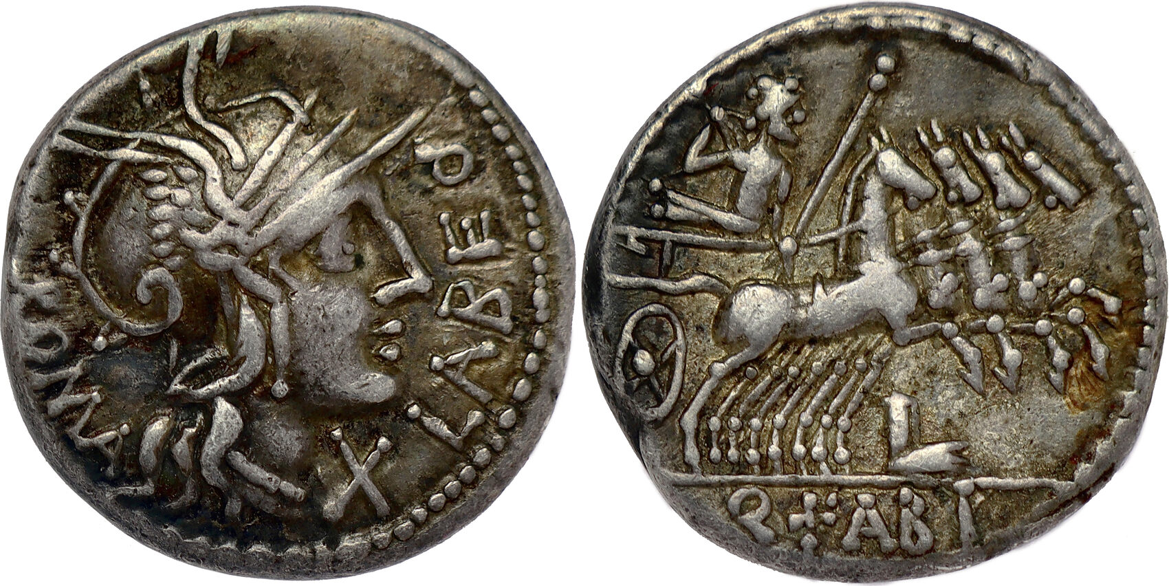 ROMAN REPUBLIC AR Denarius 124 B.C. Fabia - Q. Fabius Labeo - Rome Mint ...