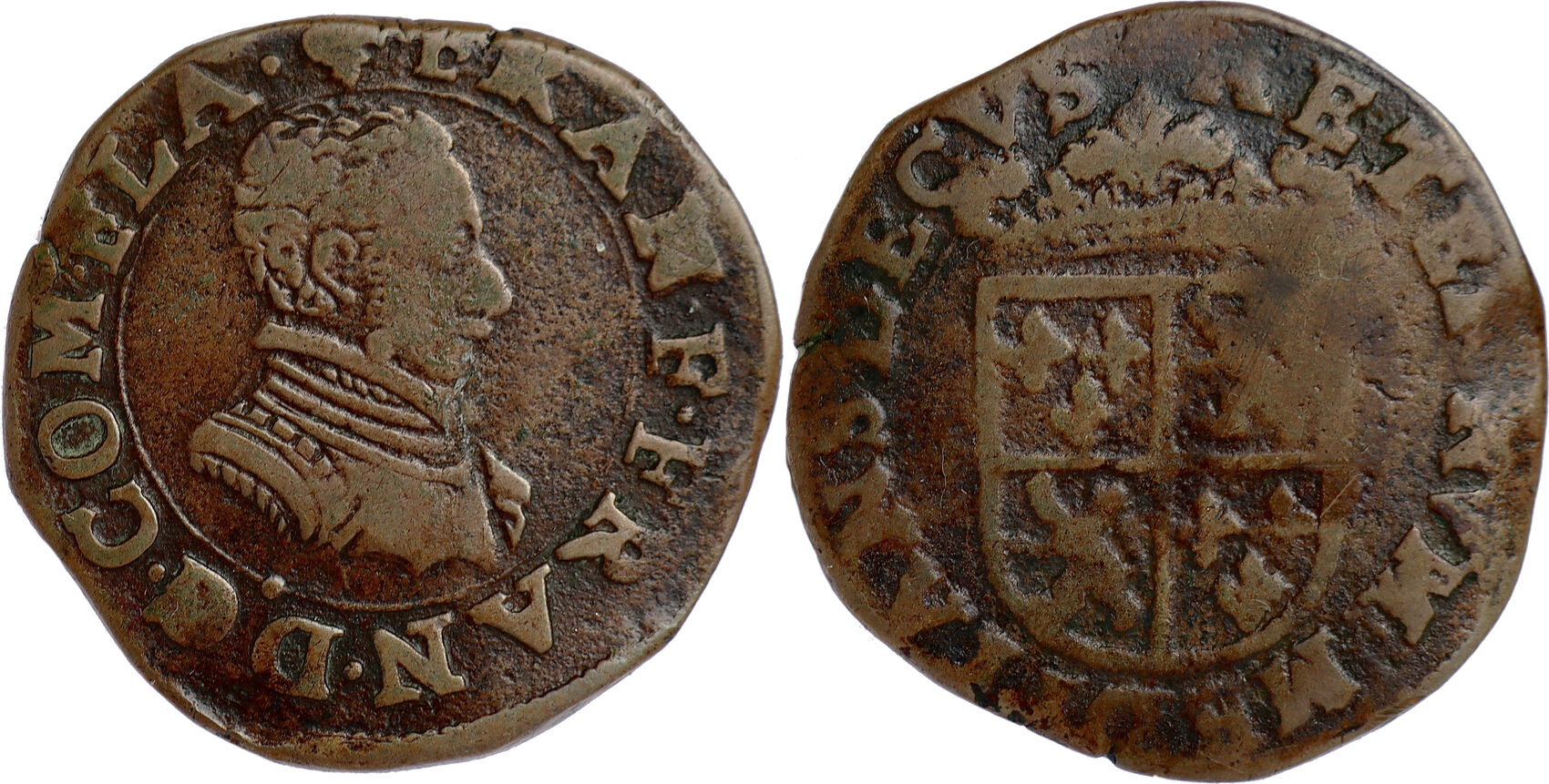 SOUTHERN NETHERLANDS Oord / Liard n.d. (1581-1583) County of Flanders ...