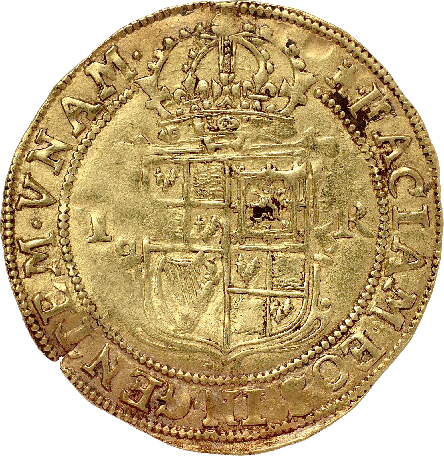 ENGLAND Gold Unite n.d. (1612-1613) House of Stuart - James I - Tower ...