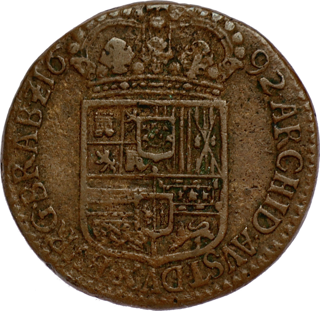 SPANISH NETHERLANDS Liard / Oord 1692 Duchy of Brabant - Charles II ...