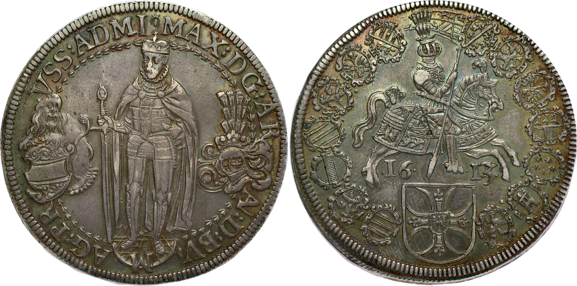 TEUTONIC ORDER AR Taler 1613 over 12 Archduke Maximilian III of ...