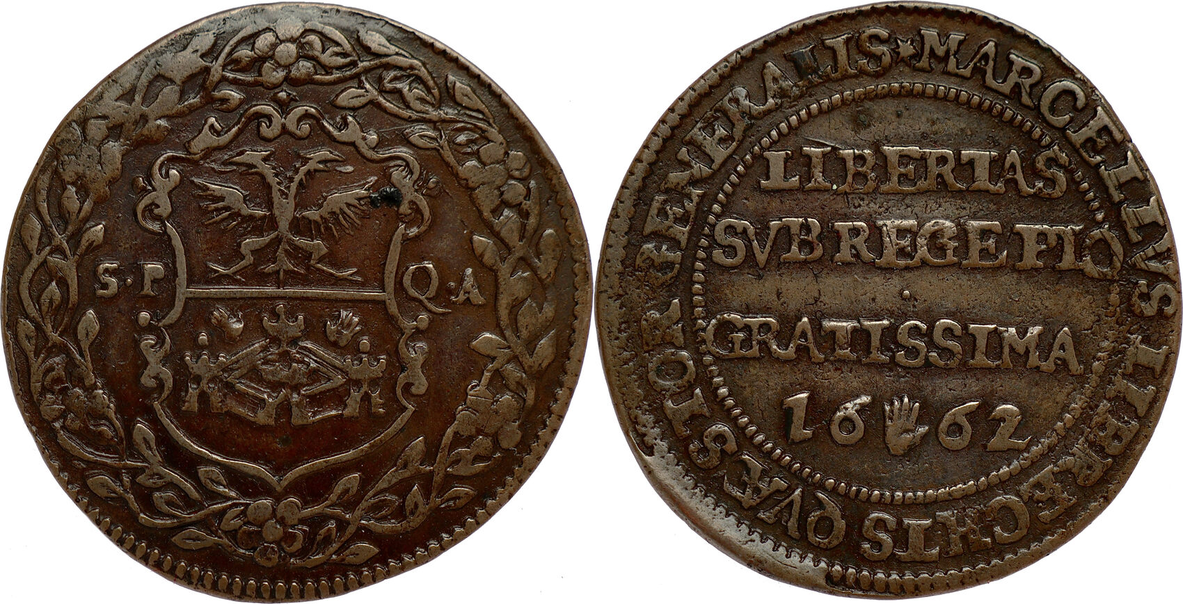 SPANISH NETHERLANDS Jeton or Rekenpenning 1662 Marcel Librechts ...