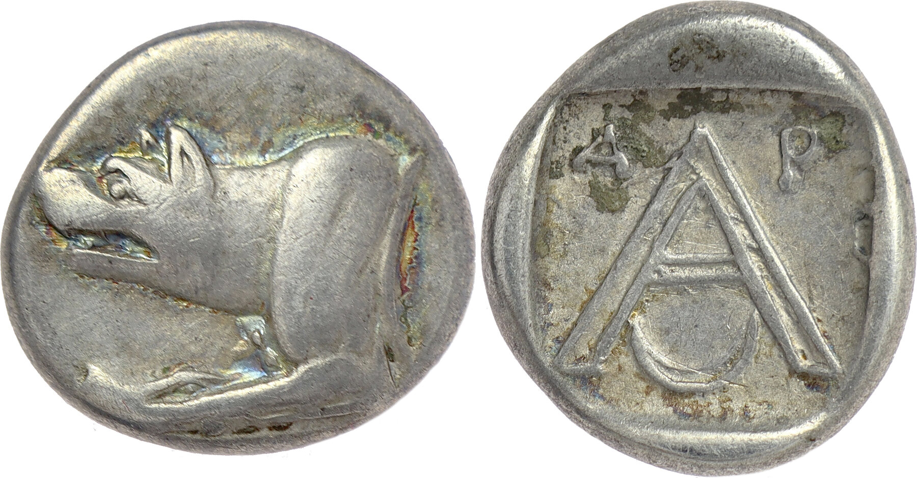 ANCIENT GREECE AR Hemidrachm / Triobol c. 330-270 B.C. Peloponnesos ...