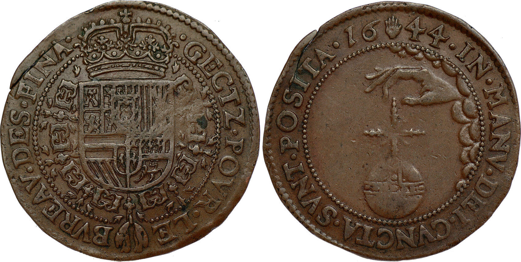 SPANISH NETHERLANDS Jeton or Rekenpenning 1644 Duchy of Brabant ...