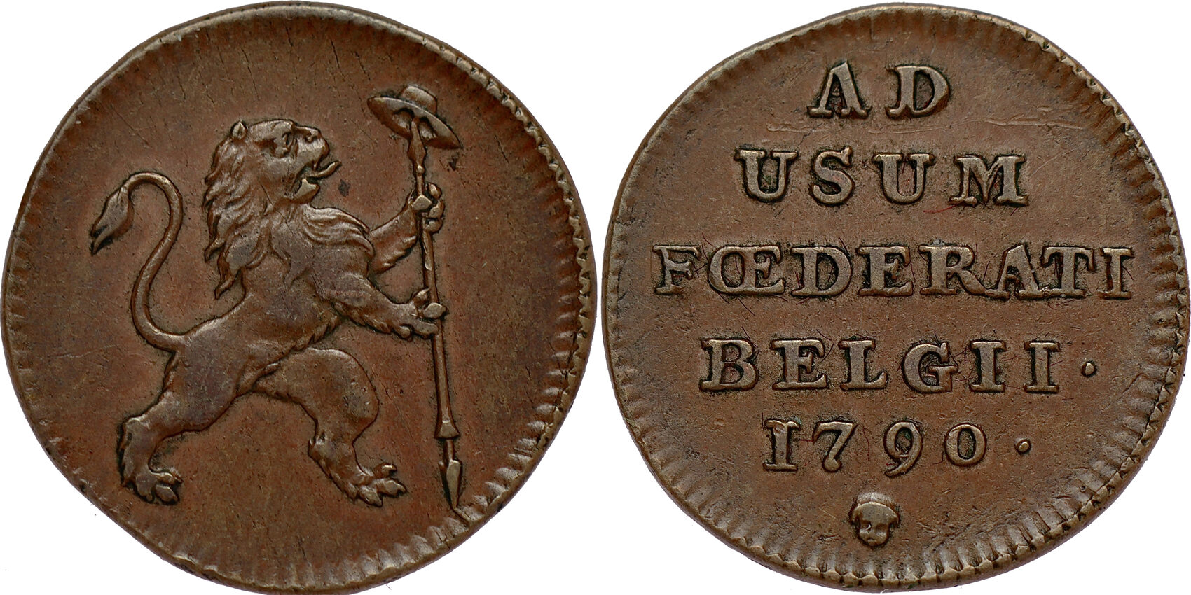 UNITED BELGIAN STATES Oord / Liard 1790 Brabant Revolution / Brabantse ...