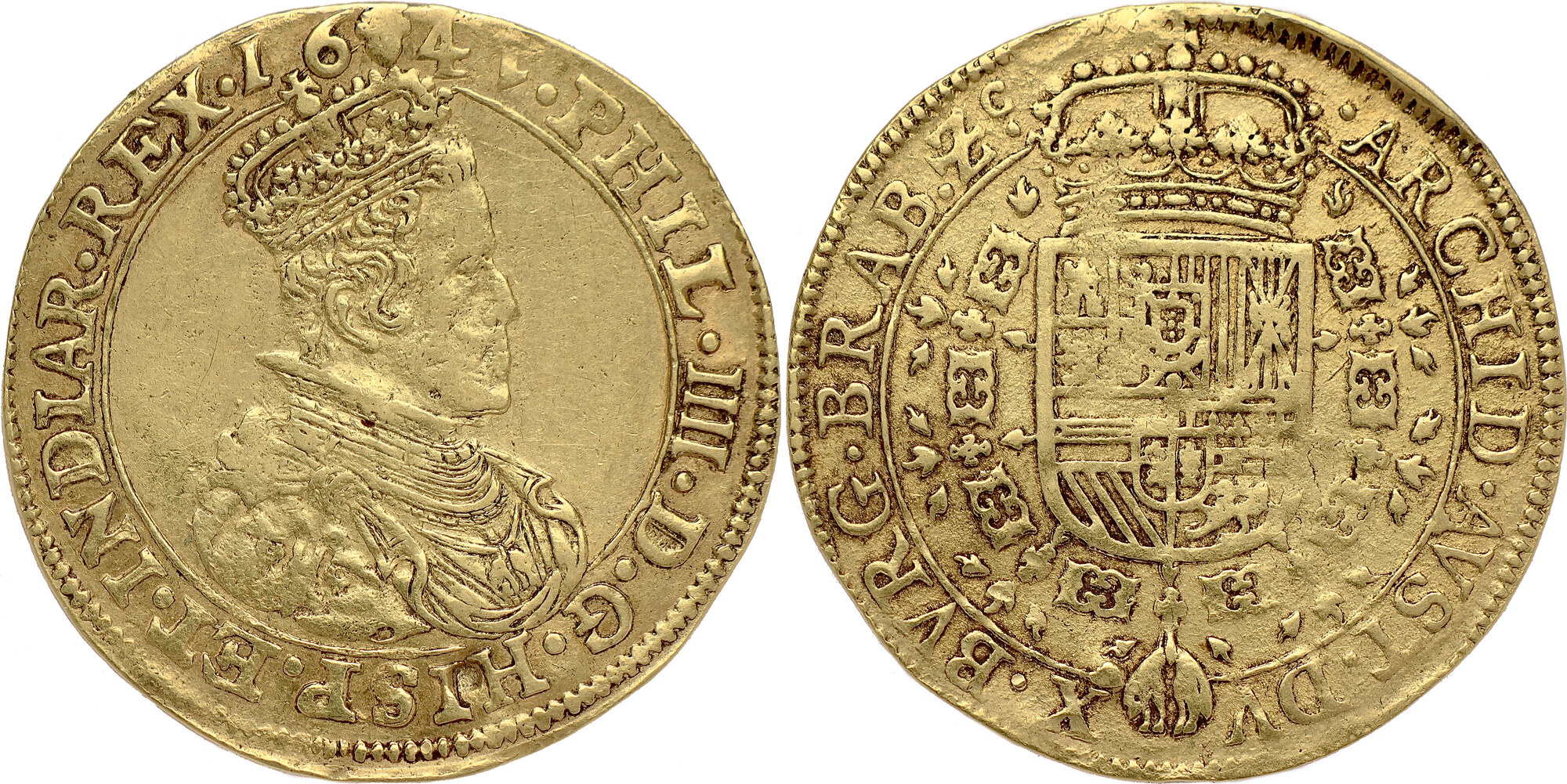SPANISH NETHERLANDS Double Souverain 1641 Duchy of BRABANT - Philip IV ...