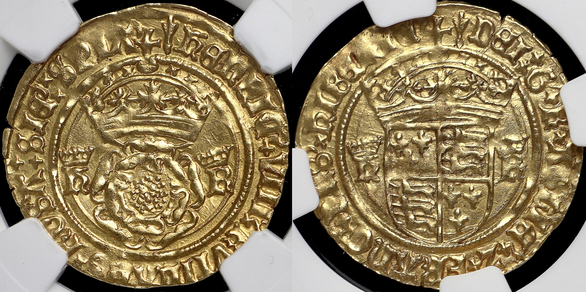 ENGLAND AV Crown of the Double Rose n.d. (1526-1544) Henry VIII NGC MS ...