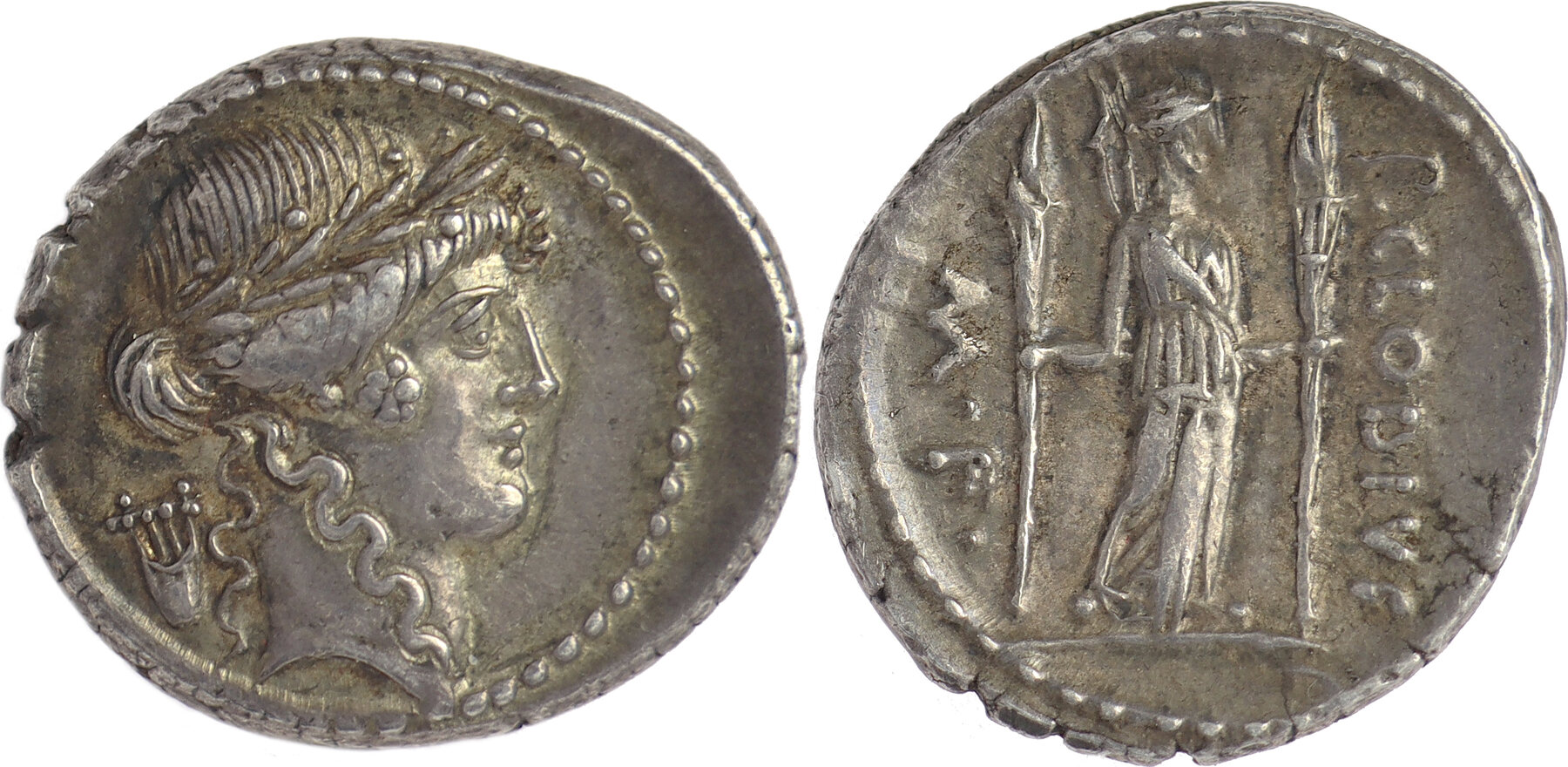 Roman Republic (Imperatorial) AR Denarius 42 BC P. Clodius M.f ...