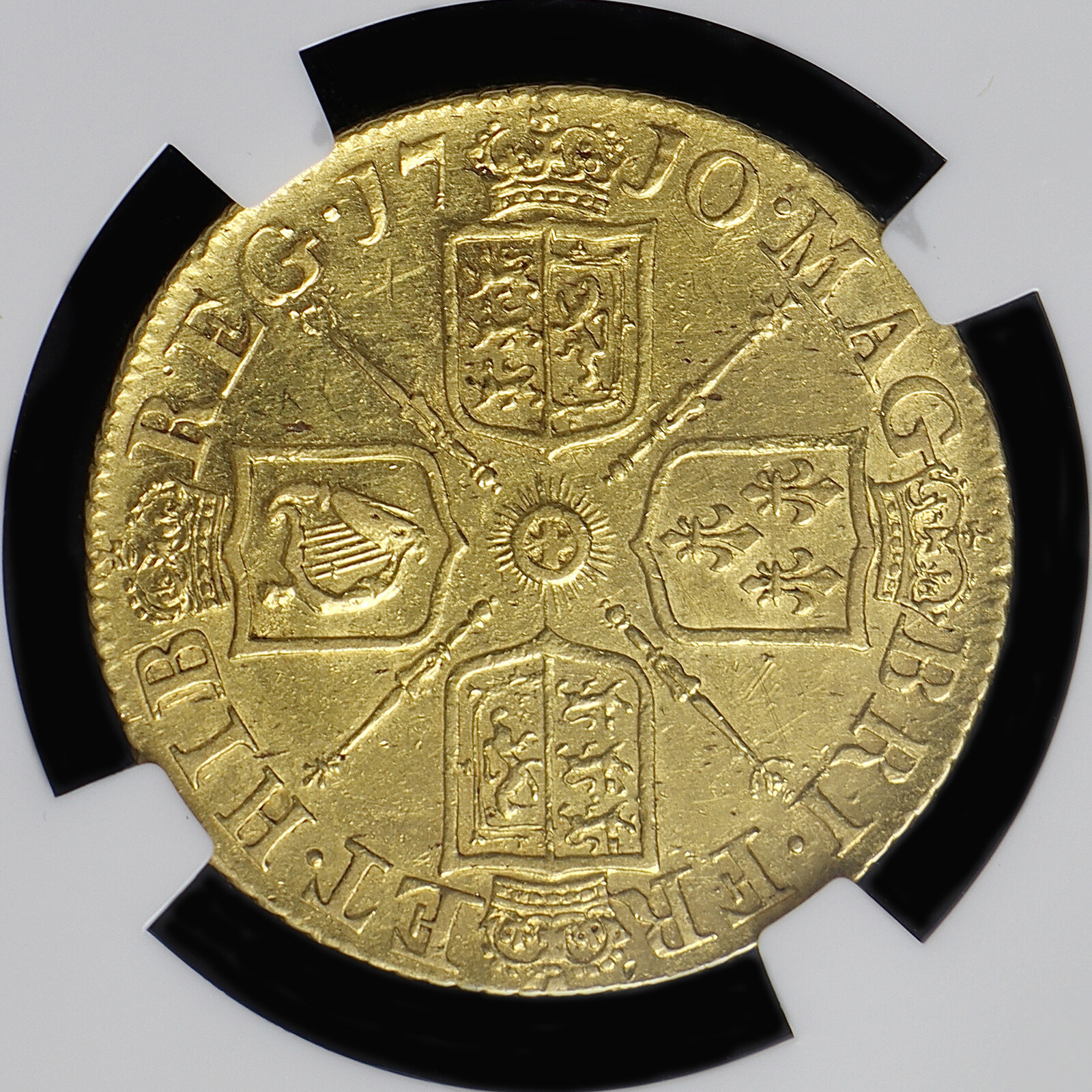 G.BRITAIN GUINEA 1710 Queen Anne - 3rd bust NGC AU 53 | MA-Shops