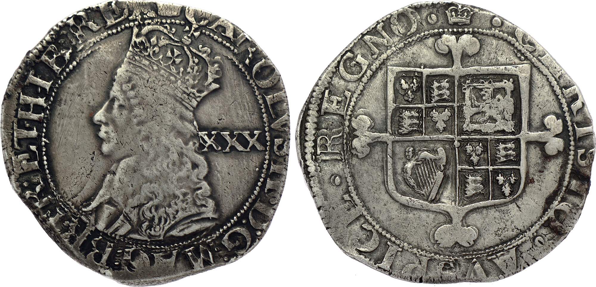 ENGLAND Halfcrown n.d. (1660-1662) House of Stuart - Charles II - Tower ...