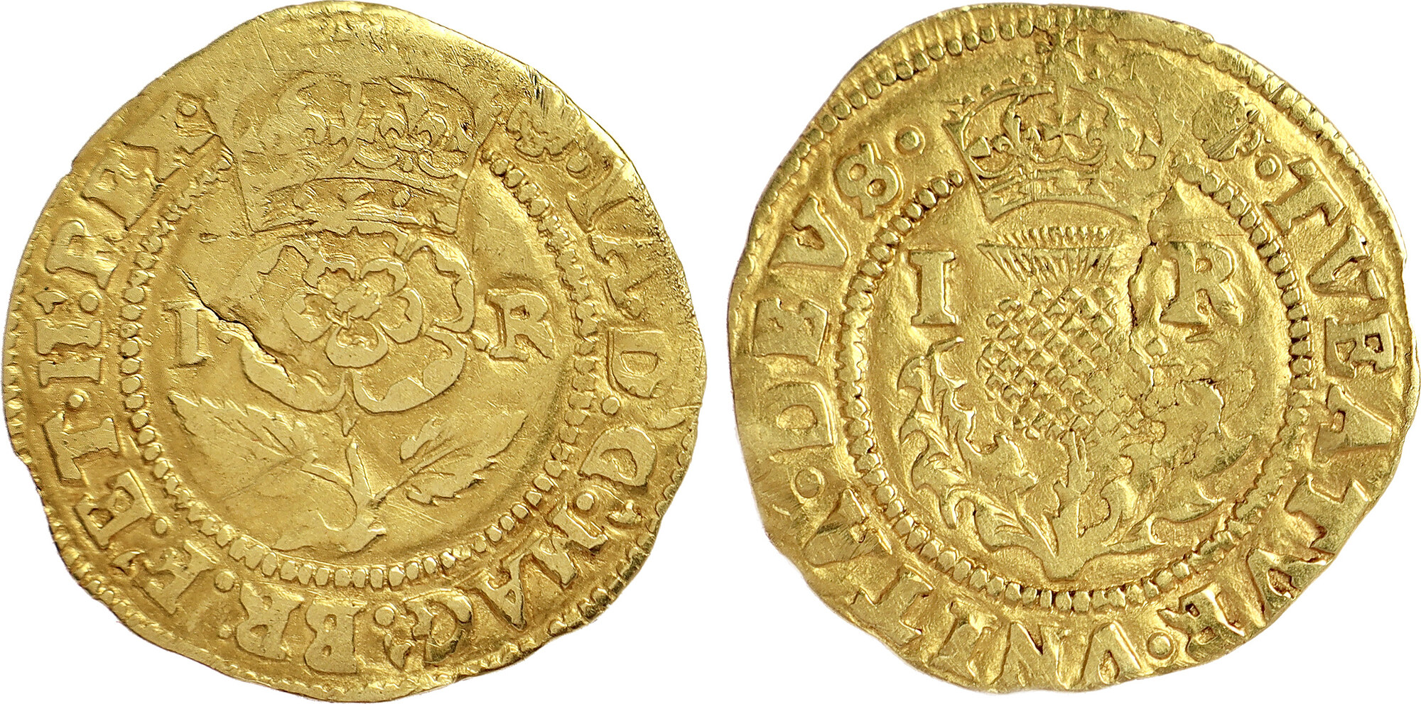 England Thistle Crown n.d. (1605-1606) James I - 2nd coinage - mm. rose ...