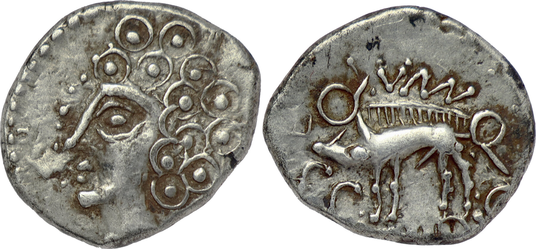 Celtic Gaul AR Quinarius c. 50 BC Sequani - area of Besançon Choice AEF ...