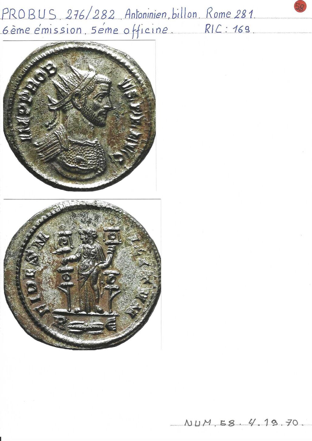 Roman Empire AE Antoninianus 280 AD Probus - w/ collector's file *VIDEO ...