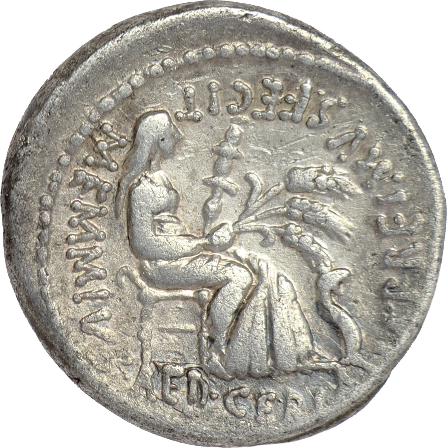 ROMAN REPUBLIC AR Denarius 56 B.C. C. Memmius C.f. - Rome Mint GVF, l. patina | MA-Shops