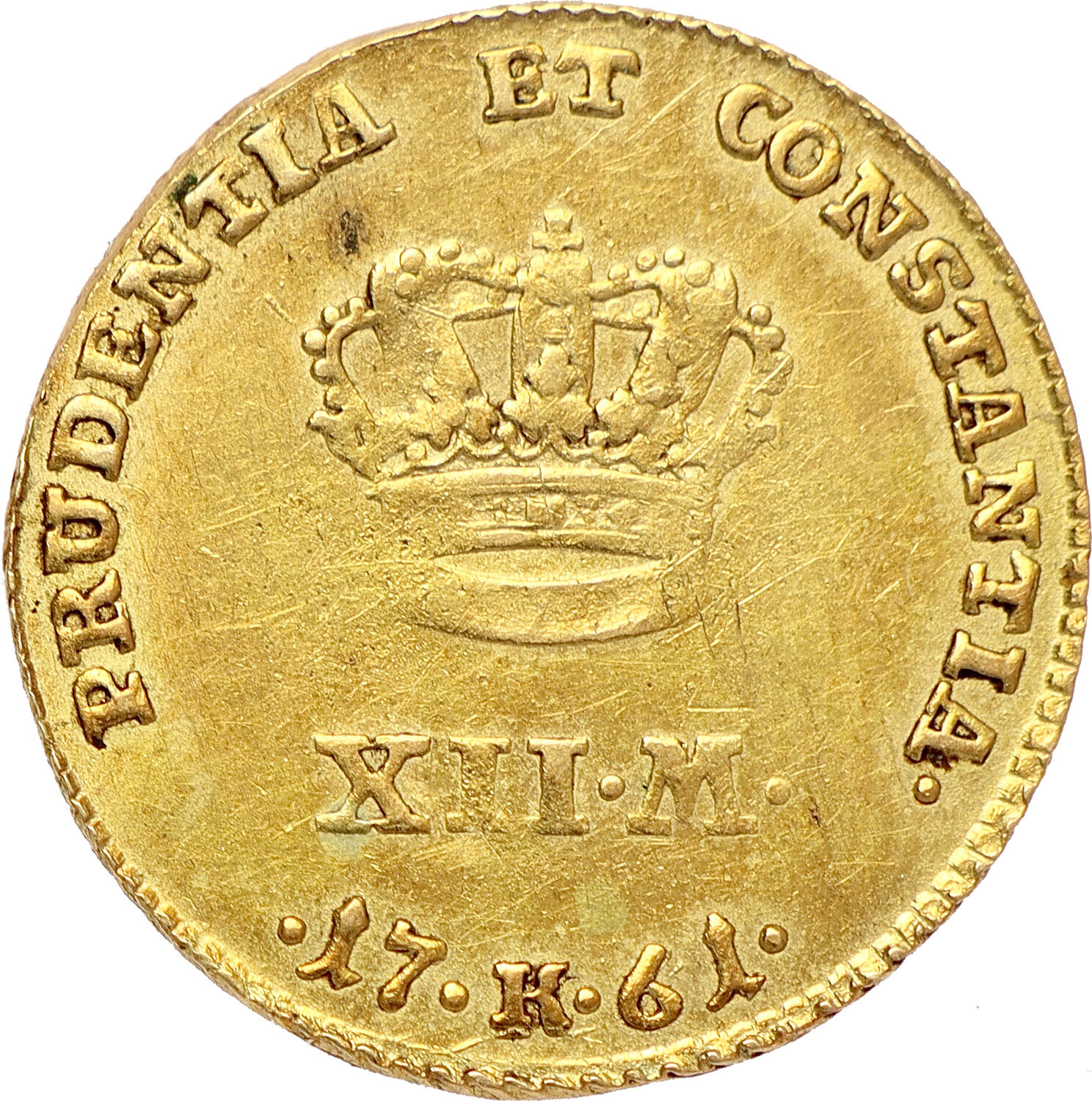 DENMARK 12 Mark (Courant Ducat) 1761 K Frederick V - Copenhagen Mint VF ...