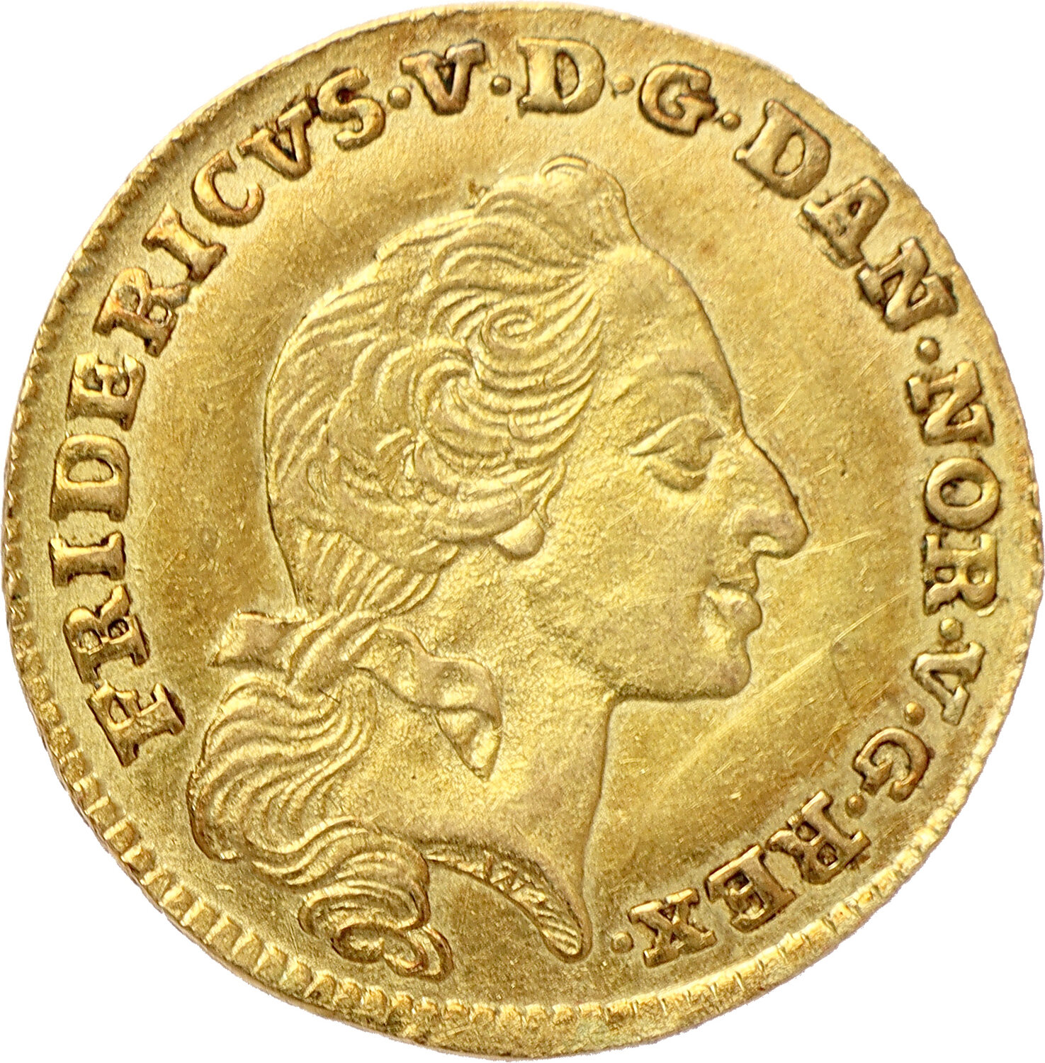 DENMARK 12 Mark (Courant Ducat) 1761 K Frederick V - Copenhagen Mint VF ...