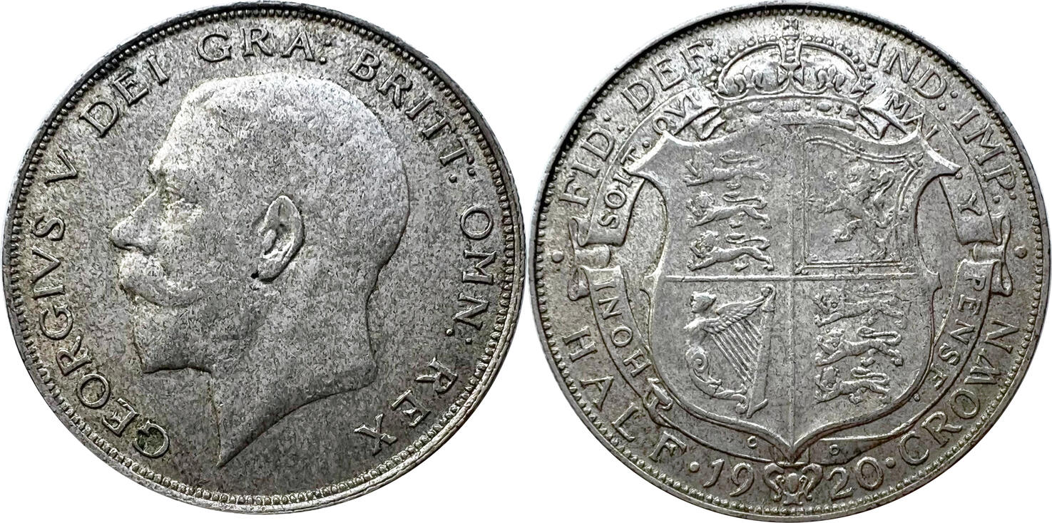 Great Britain - 1/2 Crown 1920 1st type, King George V. AU | MA-Shops