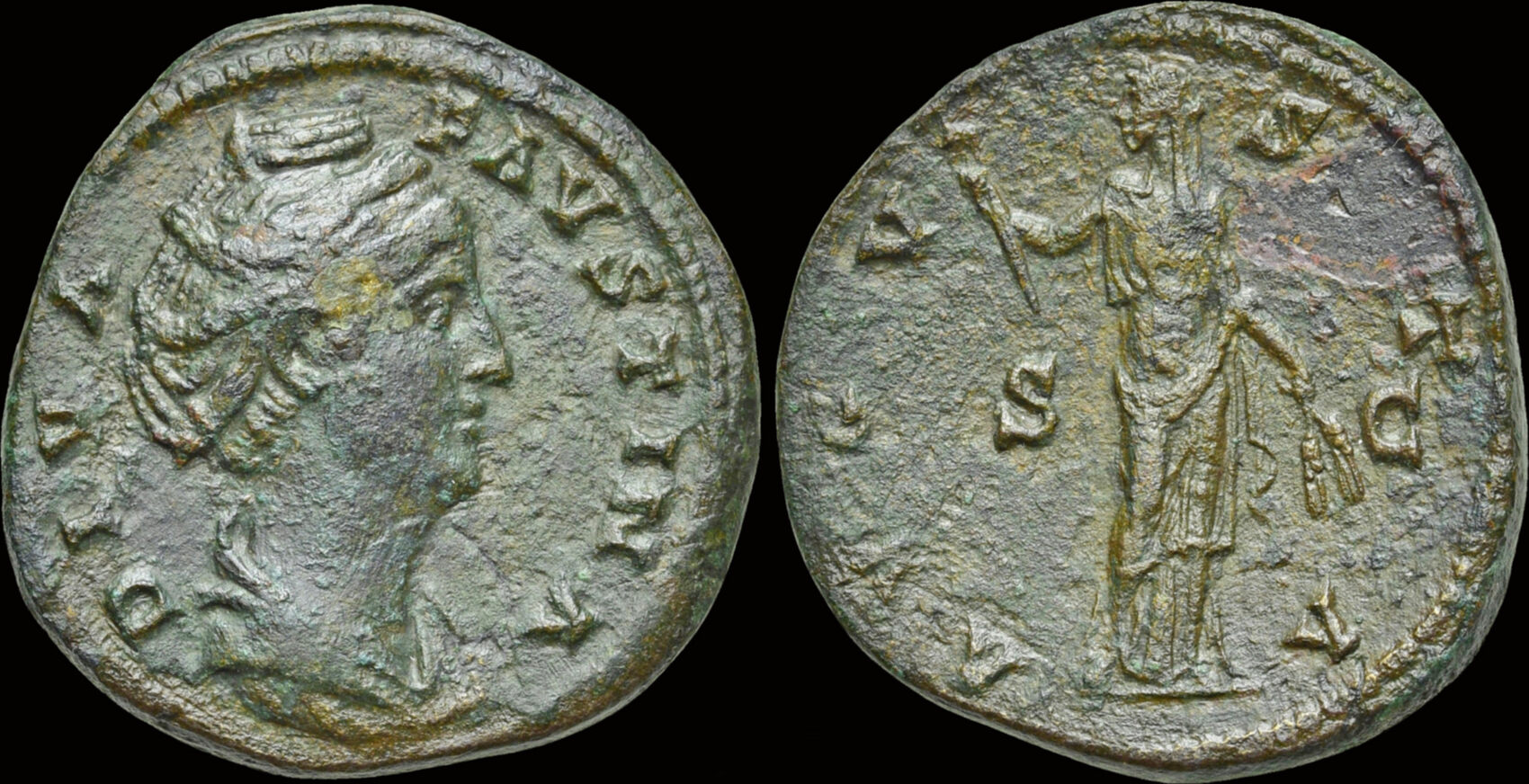 Roman died 140/1AD Diva Faustina I AE As Ceres standing right VF | MA-Shops