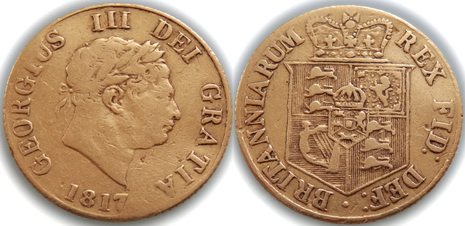 ENGLAND GEORGE III HALF-SOVEREIGN 1817 Fine | MA-Shops