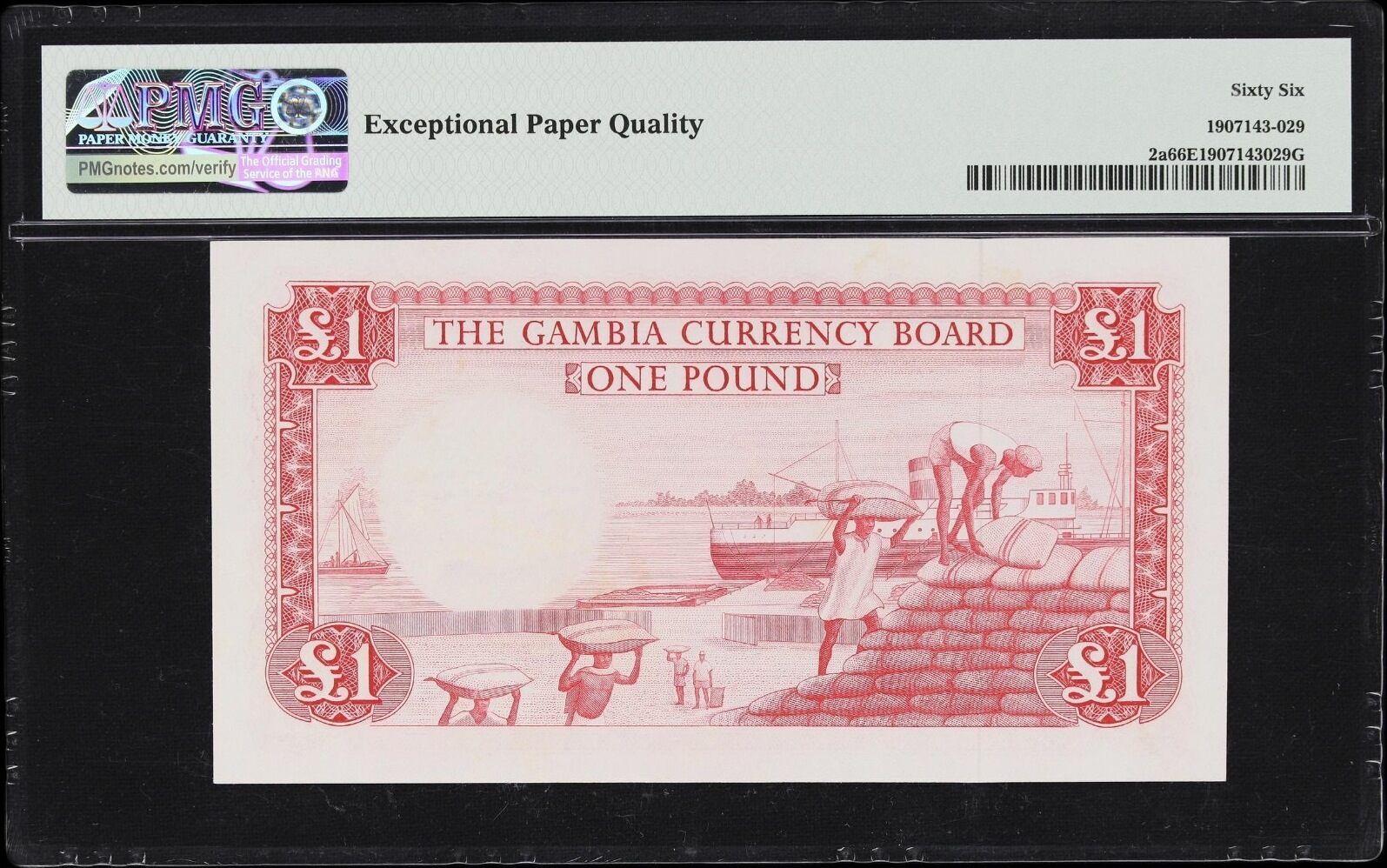 Gambia One Pound ND (1965-70) Pick-2a GEM UNC PMG 66 EPQ | MA-Shops