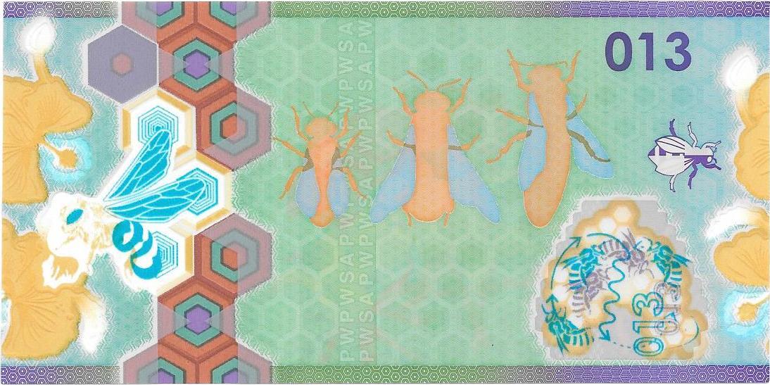 POLAND / POLEN test note polimer 2013 HONEY BEE. Test note Polish PWPW ...