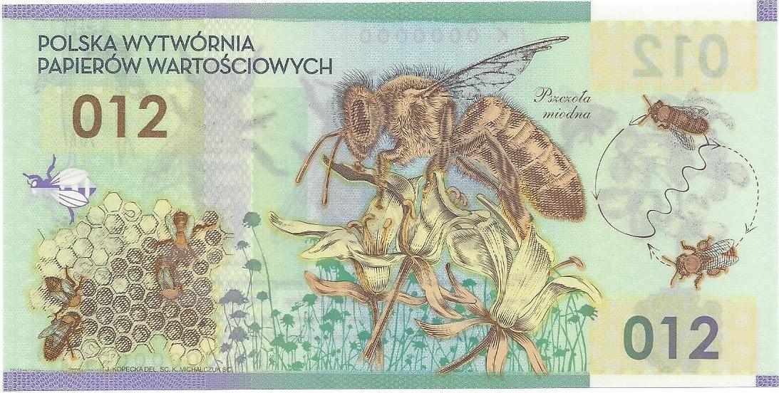 POLAND / POLEN 2012 HONEY BEE. Test note Polish PWPW. Polimer JK ...
