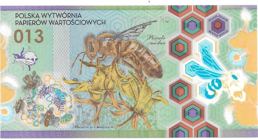 POLAND / POLEN test note POLIMER 2013 HONEY BEE. Test note Polish PWPW ...