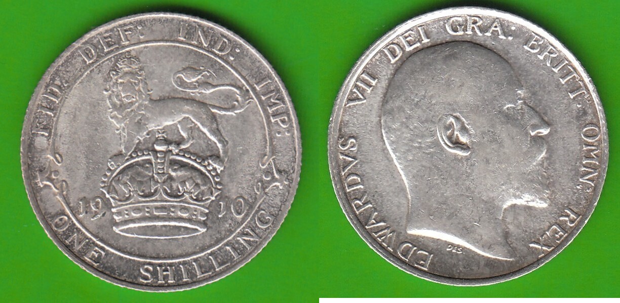 Großbritannien Shilling 1910 Edward VII. 1901-1910, hübsch knappes EF ...