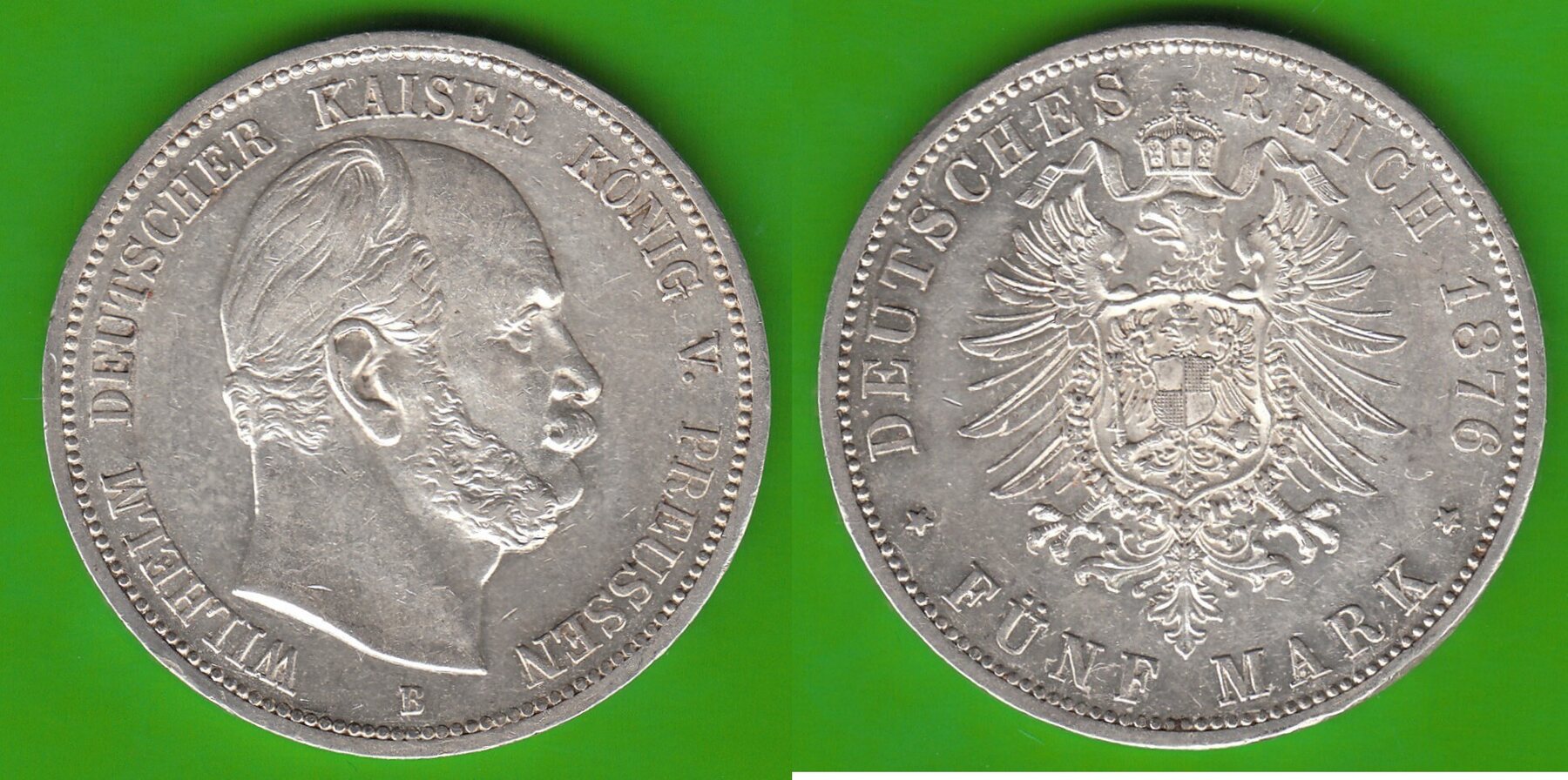 Preu en 5 Mark 1876 B Wilhelm I 1861 1888 Toll Erhalten UNC Kleiner Preu en 5 Mark 1876 B Wilhelm I 1861 1888 Toll Erhalten UNC Kleiner