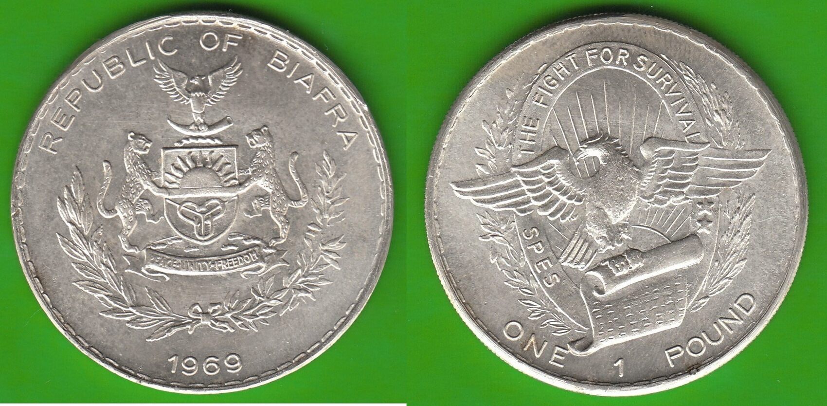 Biafra Pound 1969 selten CH UNC, leicht berieben | MA-Shops
