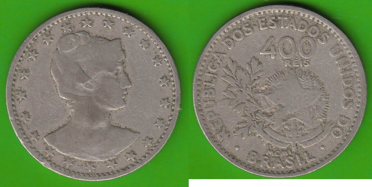 Brasilien 400 Reis 1901 F-VF | MA-Shops