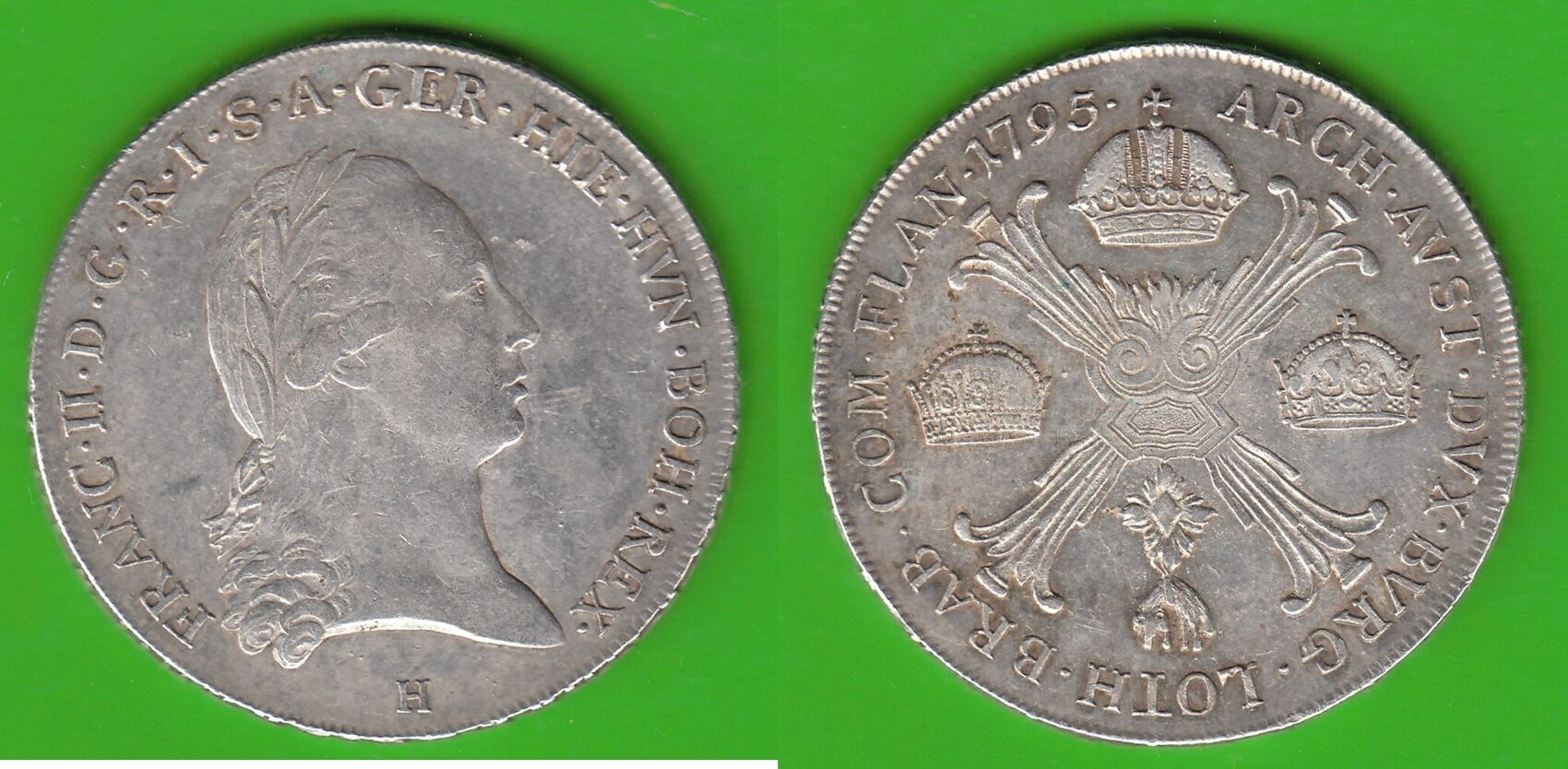 Habsburg RDR Kronentaler 1795 H Franz II. /I. 1792 -1835, Günzburg, hübsch EF / AU, winzige ...