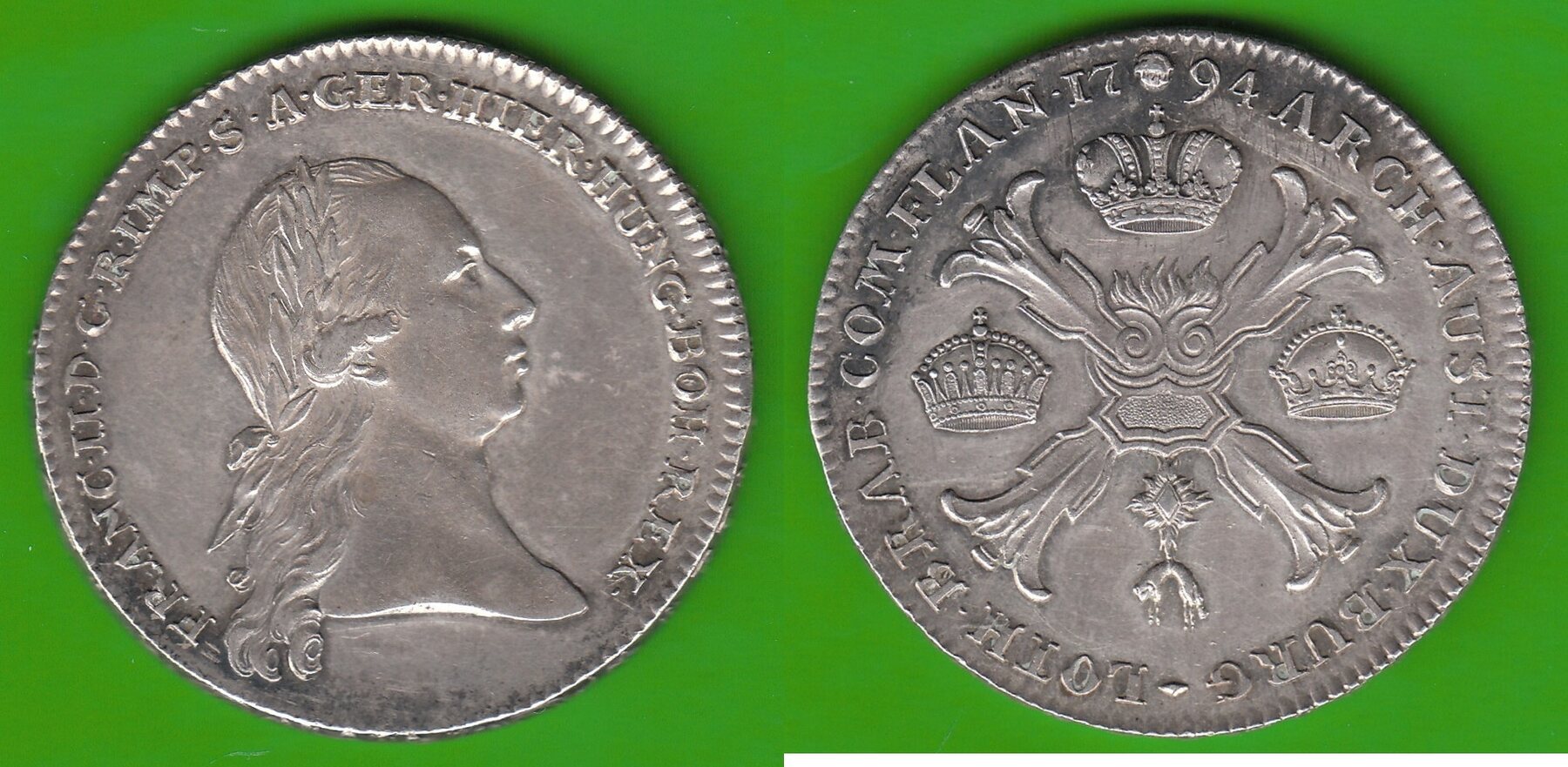 Habsburg RDR Kronentaler 1794 Franz II.//I. 1792-1835, Brüssel, hübsch, sehr selten in dieser ...
