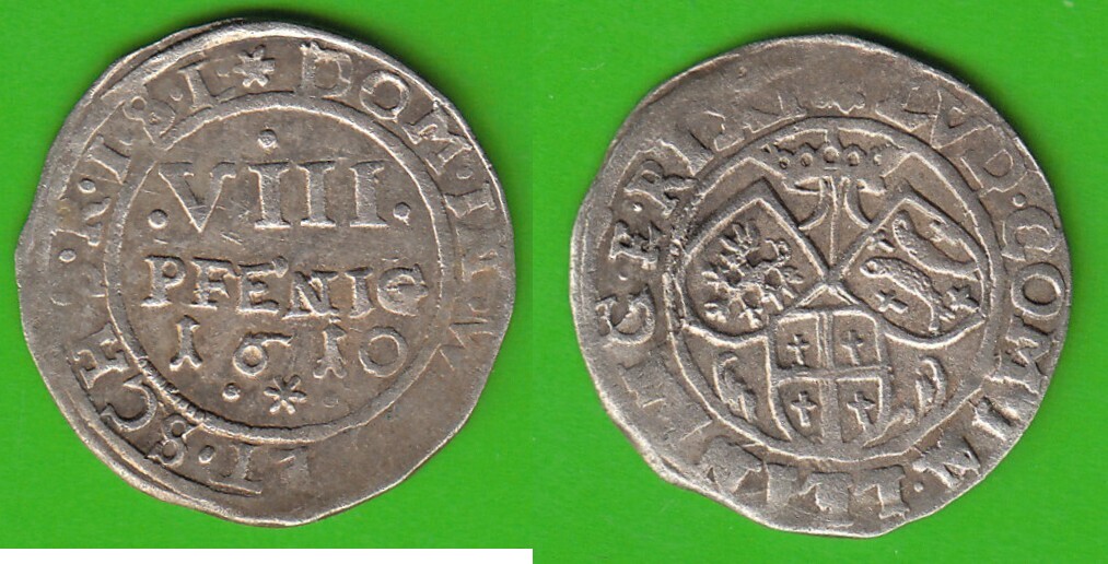 Leiningen-Westerburg 8 Pfennig 1610 Ludwig 1597-1622, äußerst seltene ...