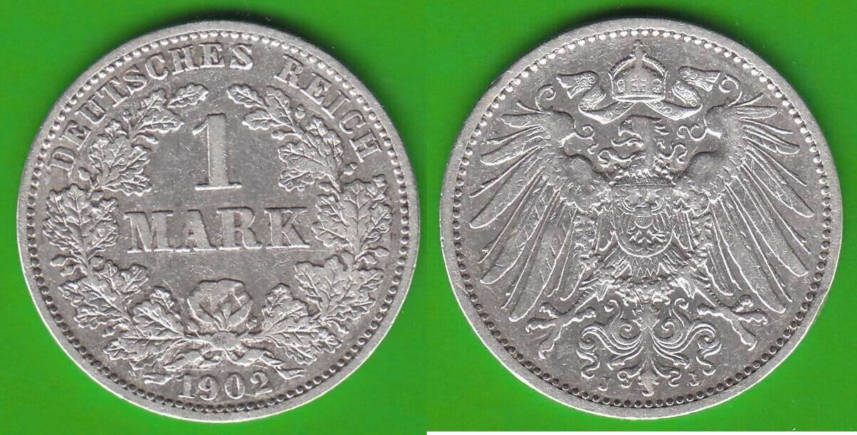 Kaiserreich 1 Mark 1902 J VF | MA-Shops