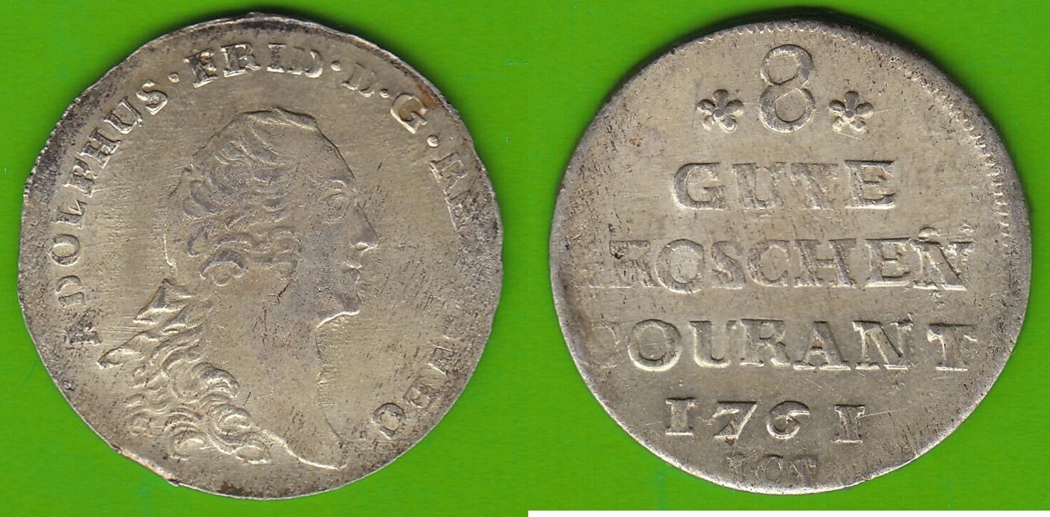 Pommern schwedische Besetzung 8 Gute Groschen 1761 ICS Adolph Friedrich ...