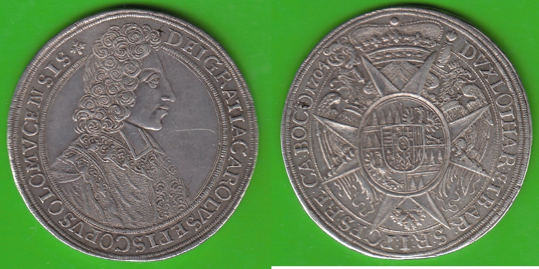 Olmütz Taler 1704 Karl III. Herzog von Lothringen 1695-1711 aEF / VF-EF ...