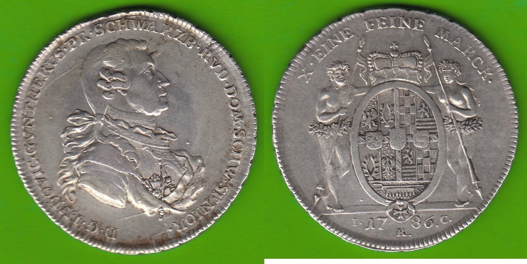 Schwarzburg-Rudolstadt Taler 1786 Ludwig Günther II. 1767-1790 VF-EF ...