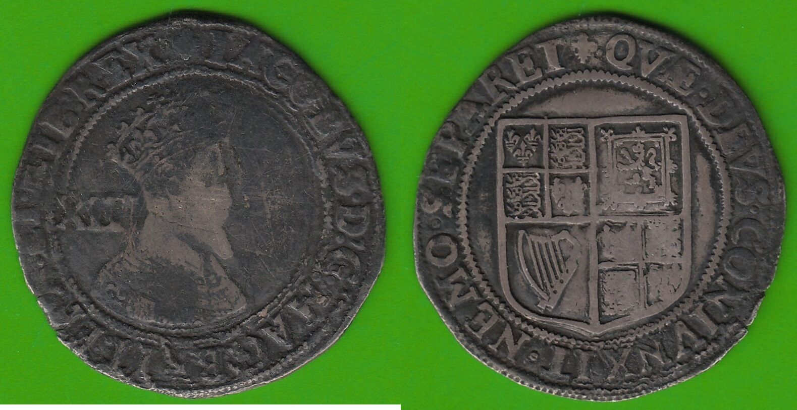 England Shilling Jacob I. 1603-1625, second coinage, mint mark lis F-VF ...